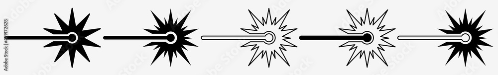 Laser Beam Icon Laser Beams Set | Lasers Icon Beam Vector Illustration ...