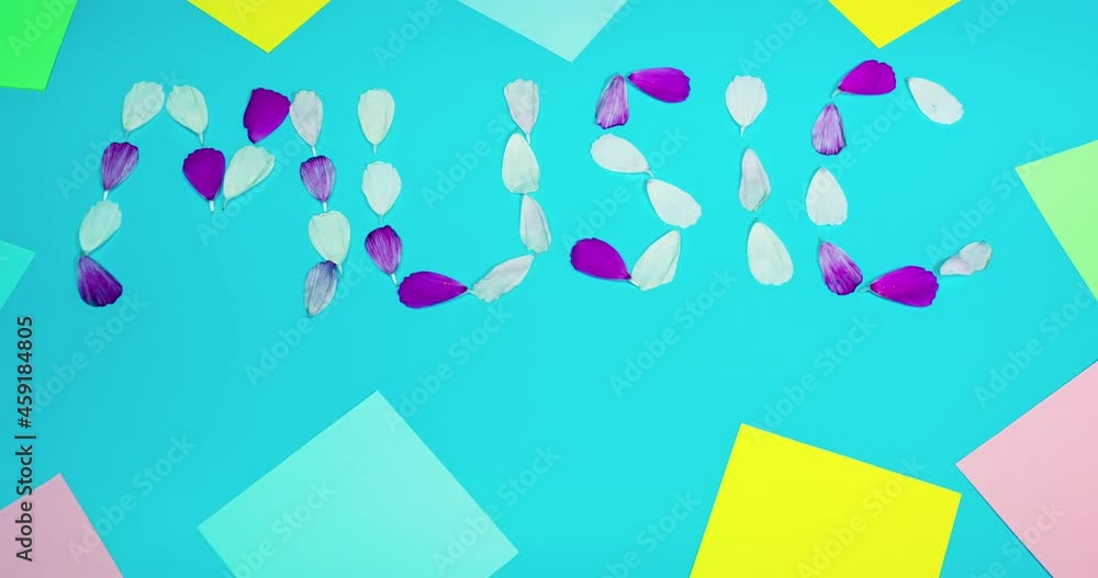 Stop motion animation music background. Modern colored musical ...