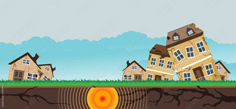 Earthquake , Natural disasters , vector design Stock Vector | Adobe Stock