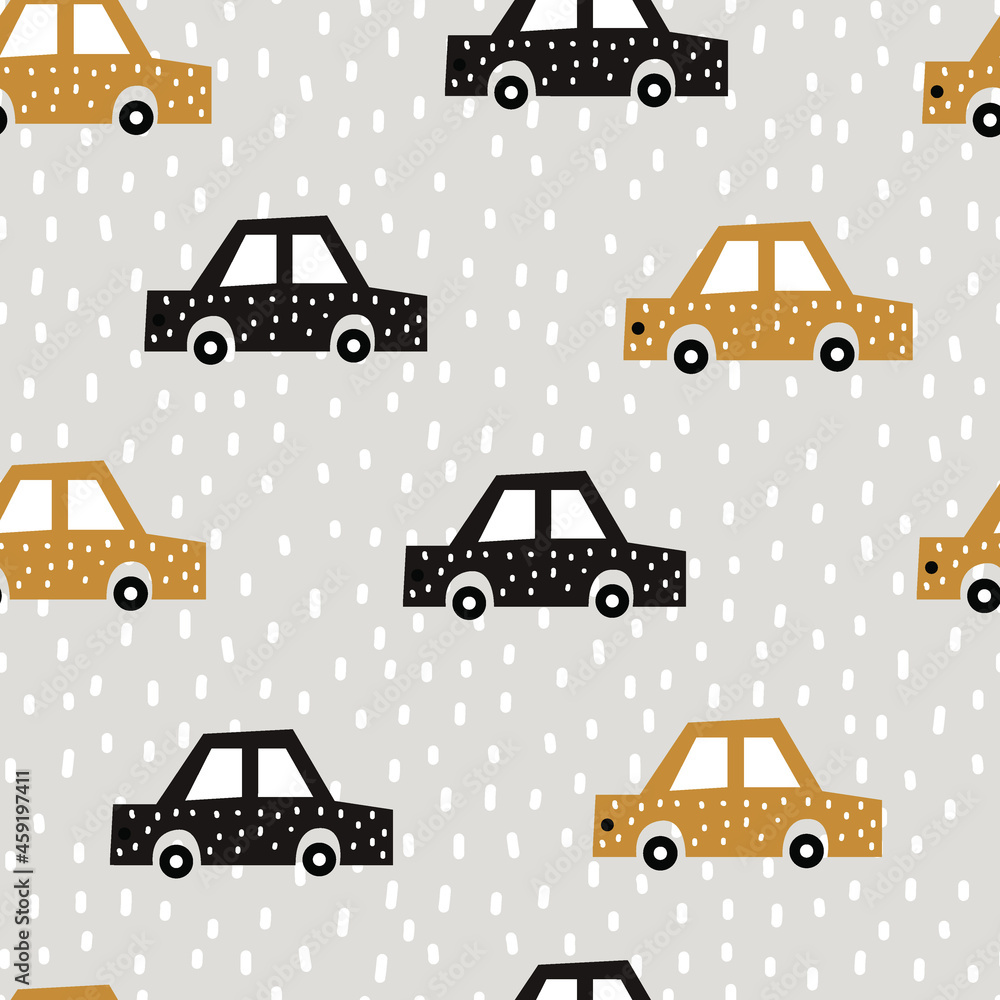 Cartoon transportation background for children seamless pattern with ...