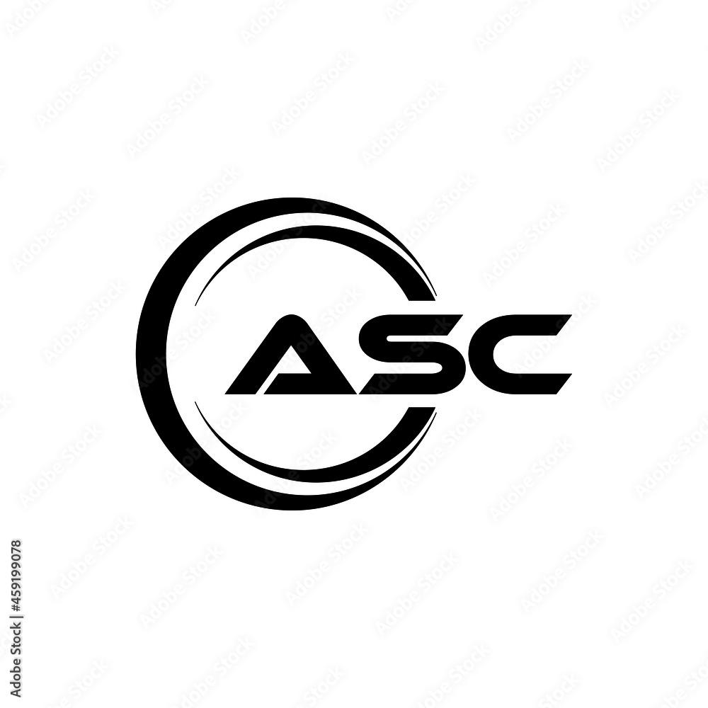 ASC letter logo design with white background in illustrator, vector ...