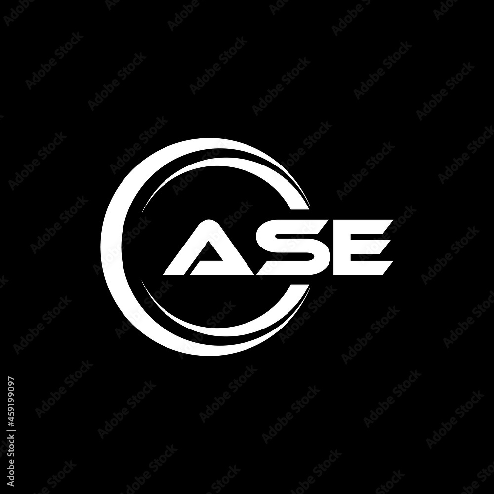 ASE letter logo design with black background in illustrator, vector ...
