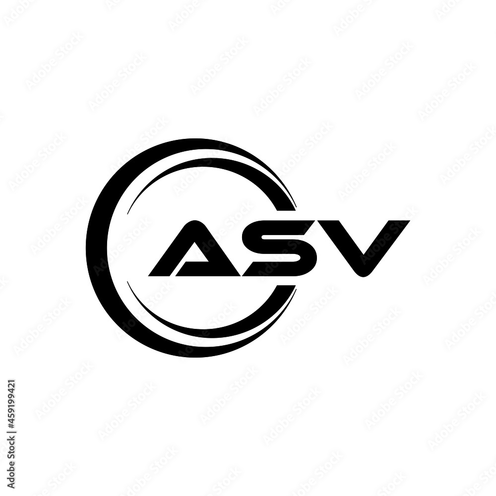 ASV letter logo design with white background in illustrator, vector ...