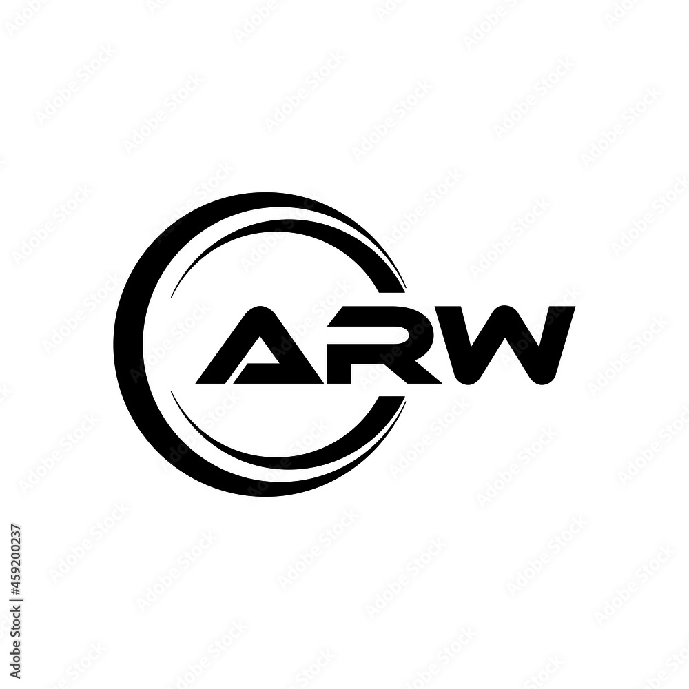 ARW letter logo design with white background in illustrator, vector ...