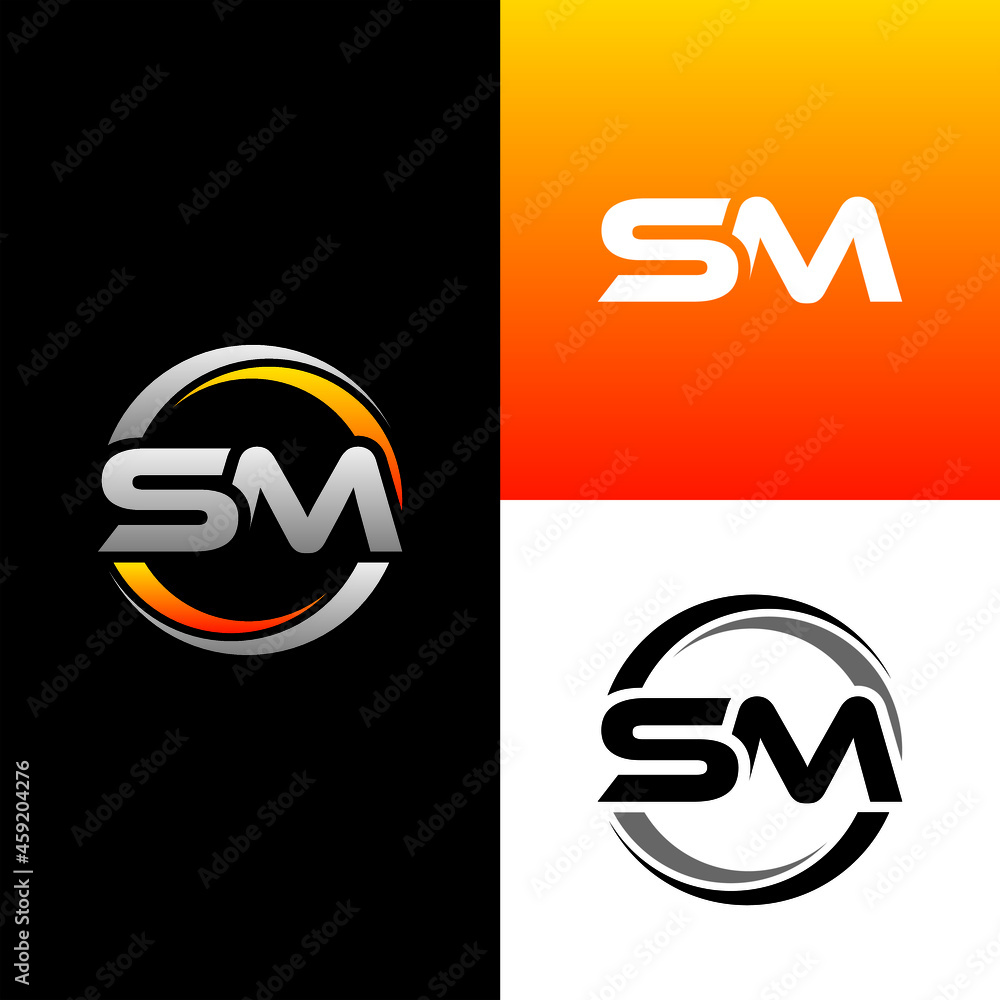 SM Letter Initial Logo Design Template Vector Illustration Stock Vector ...