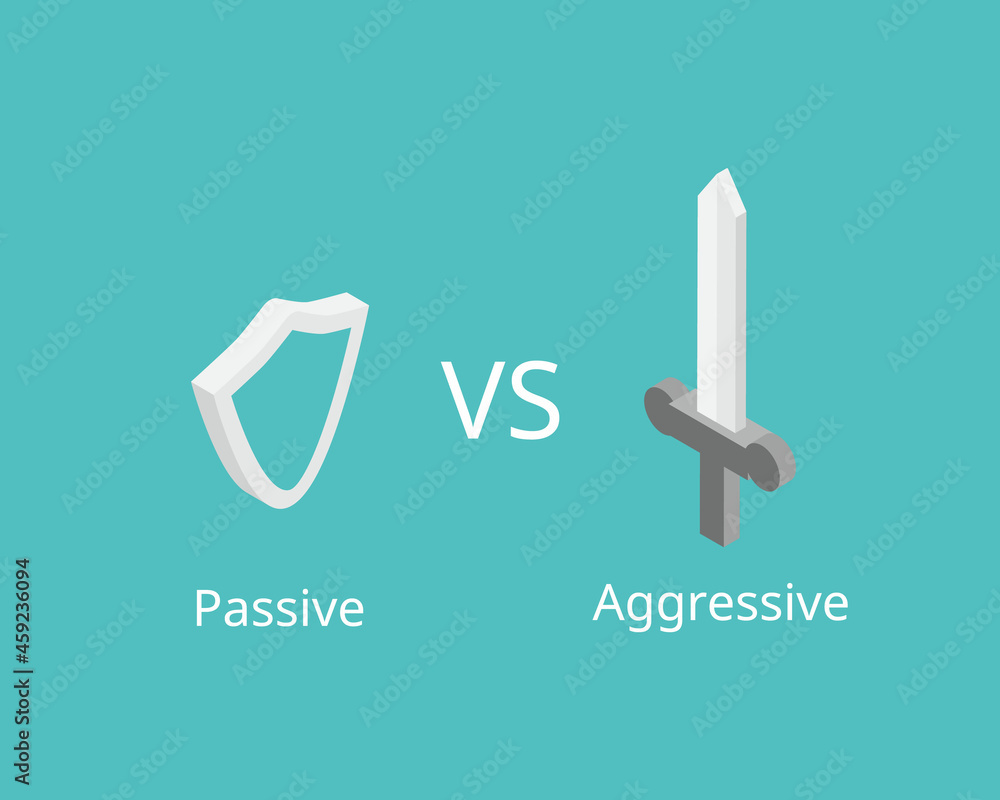 passive compare to aggressive to see the difference Stock Vector ...