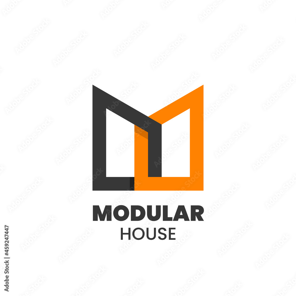 Modular house logo template. Stock vector illustration. Stock Vector ...