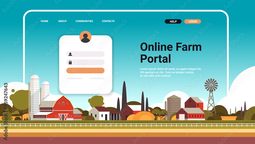 online farm portal website landing page template smart farming concept ...