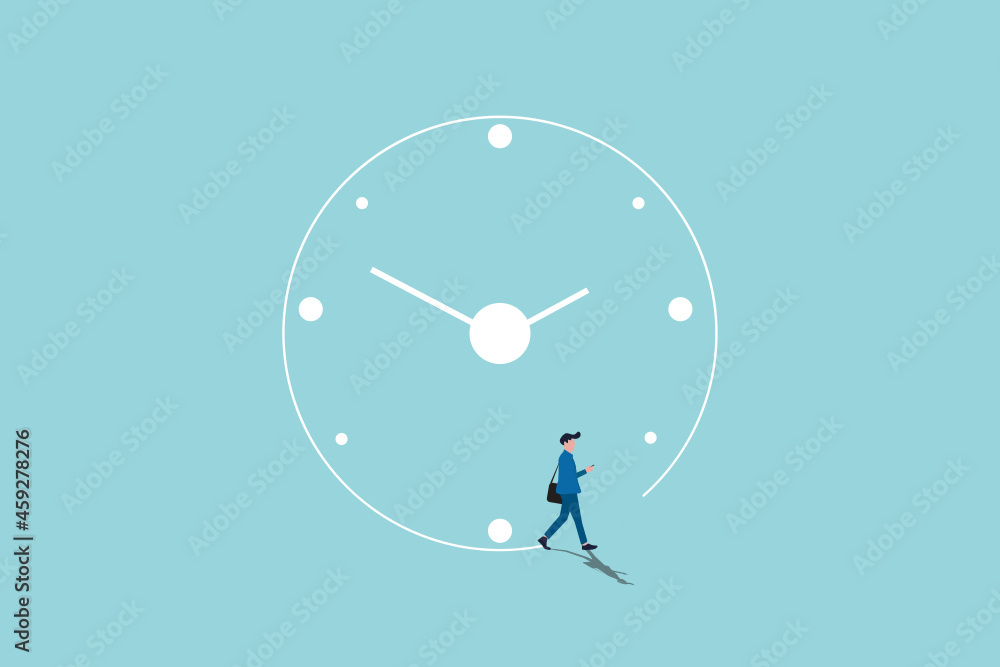 Business walk in circle metaphor vector concept. Symbol of never ending issue, no solution ...