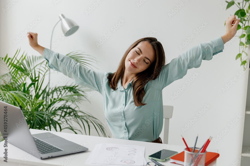 Happy Employee At Desk