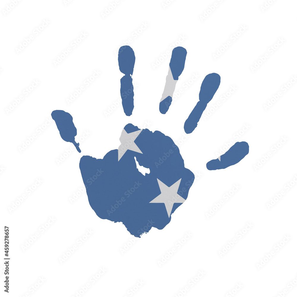 World countries. Hand print in colors of national flag. Federated ...