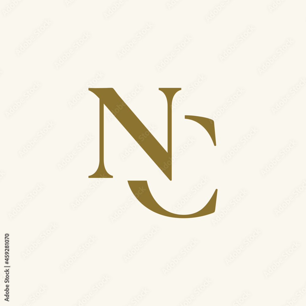 Letter NC, CN, N, C Logo Identity. Initials CN Simple and Luxury Logo ...