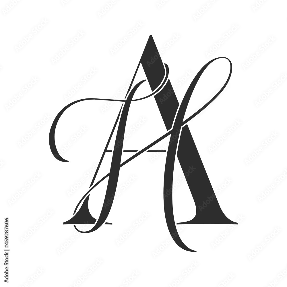 ah,ha, monogram logo. Calligraphic signature icon. Wedding Logo ...