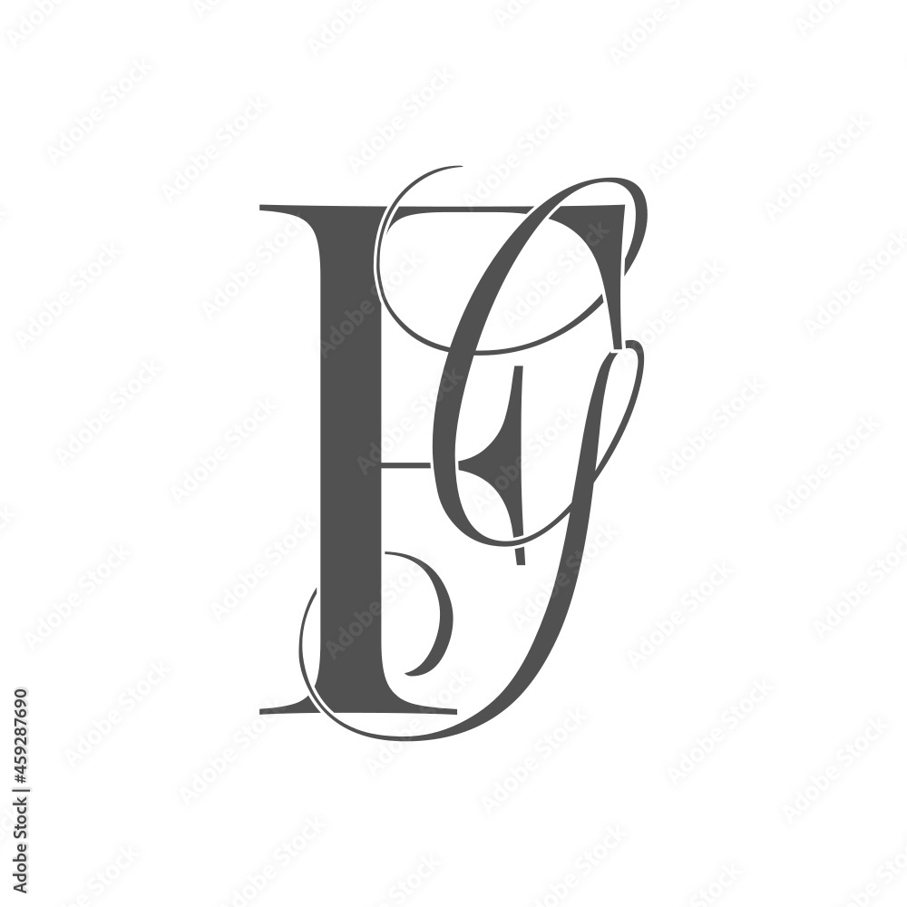 fg, gf, monogram logo. Calligraphic signature icon. Wedding Logo ...