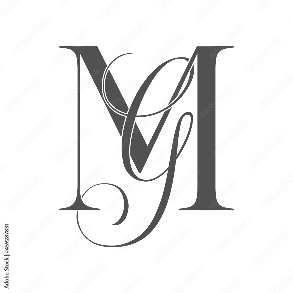 mg, gm, monogram logo. Calligraphic signature icon. Wedding Logo ...