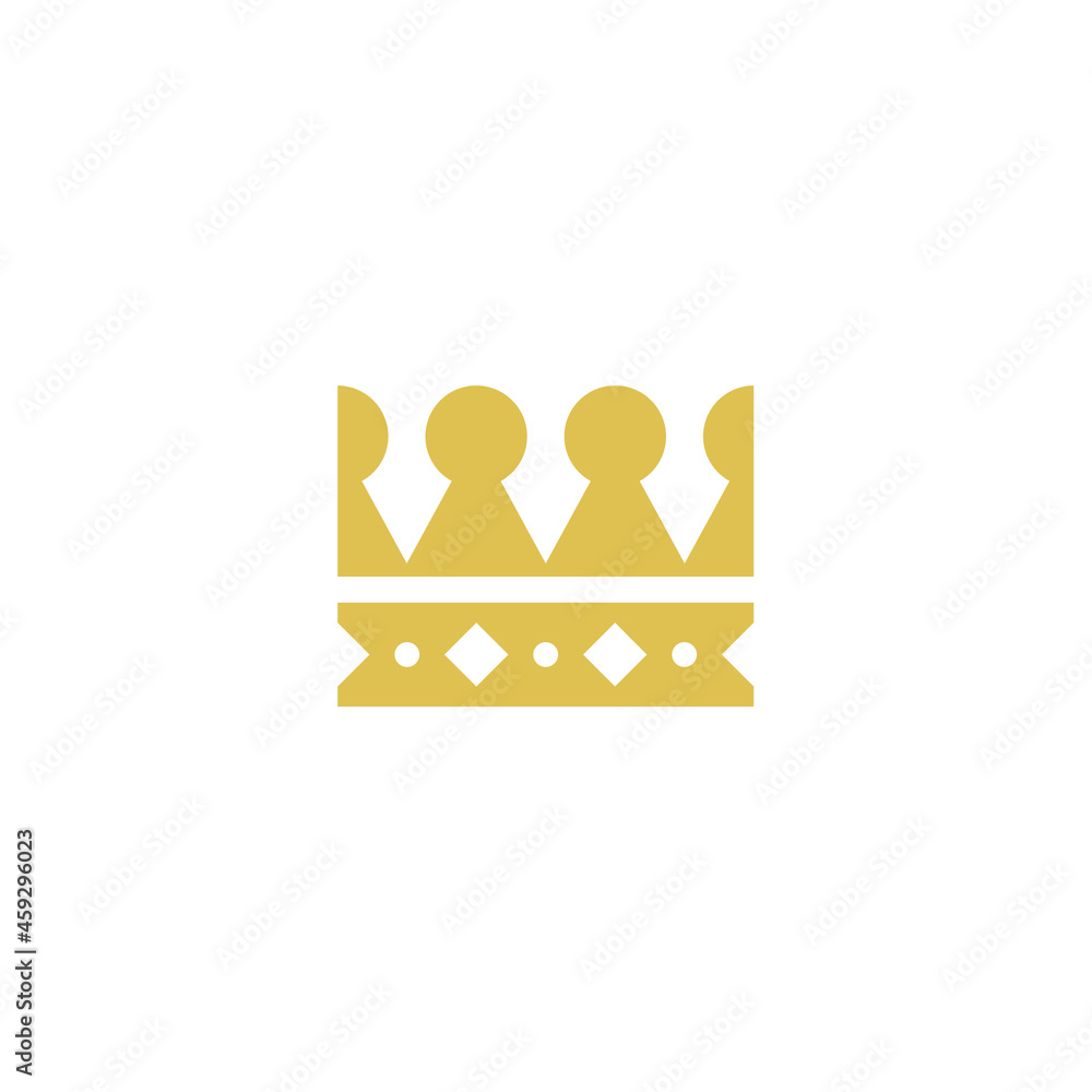 simple crown logo design vector in gold color for royal logo Stock ...