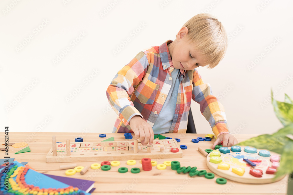 Concept for child math development, learning center, primary school ...