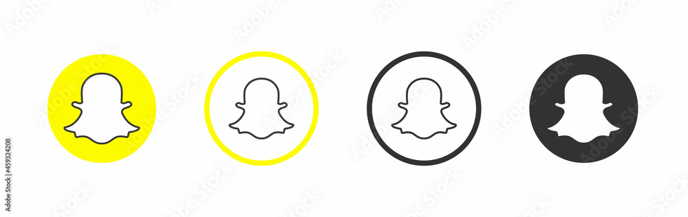 Collection of popular social media snapchat logo. Social media icons ...