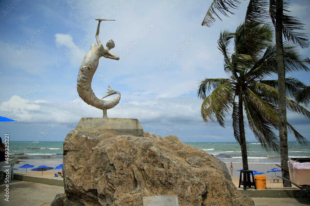 salvador, bahia, brazil - september 25, 2021: sculpture of the mermaid ...