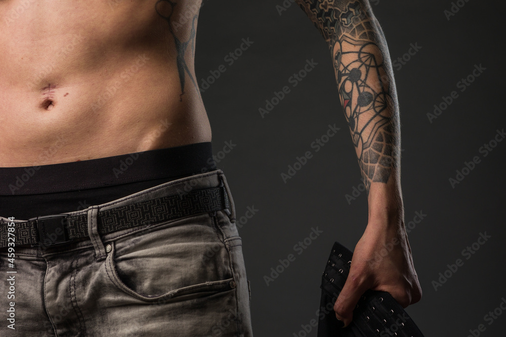 Transgender non-binary tomboy wearing Binder bra for aesthetic. Small ...