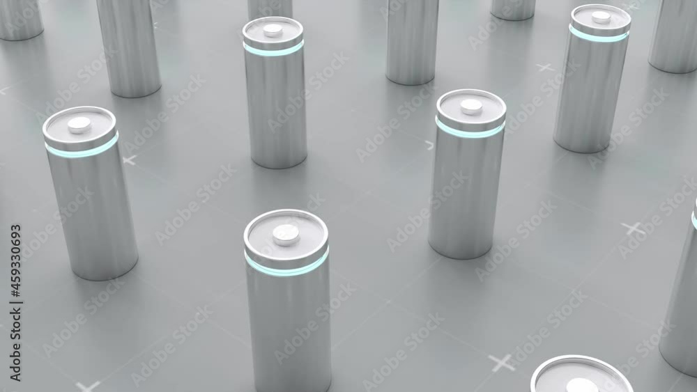 Vídeo do Stock: 3D rendering lithium ion battery charging in factory ...