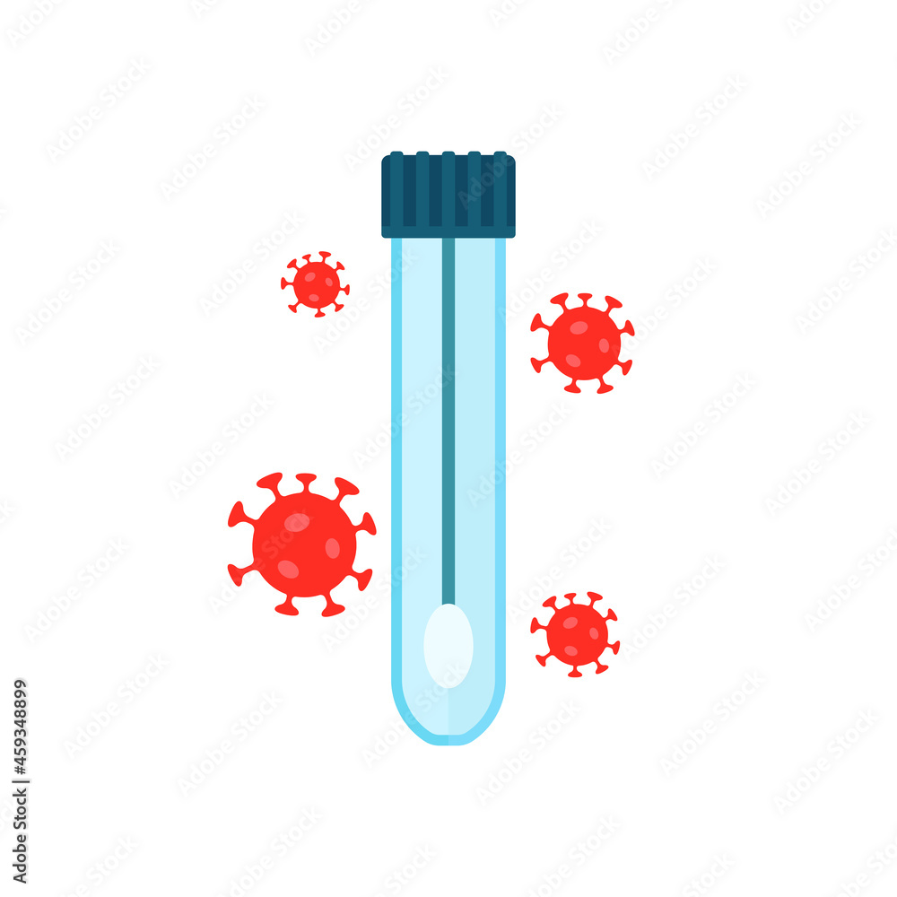 cartoon pcr test and virus like medical tube icon Stock Vector | Adobe ...