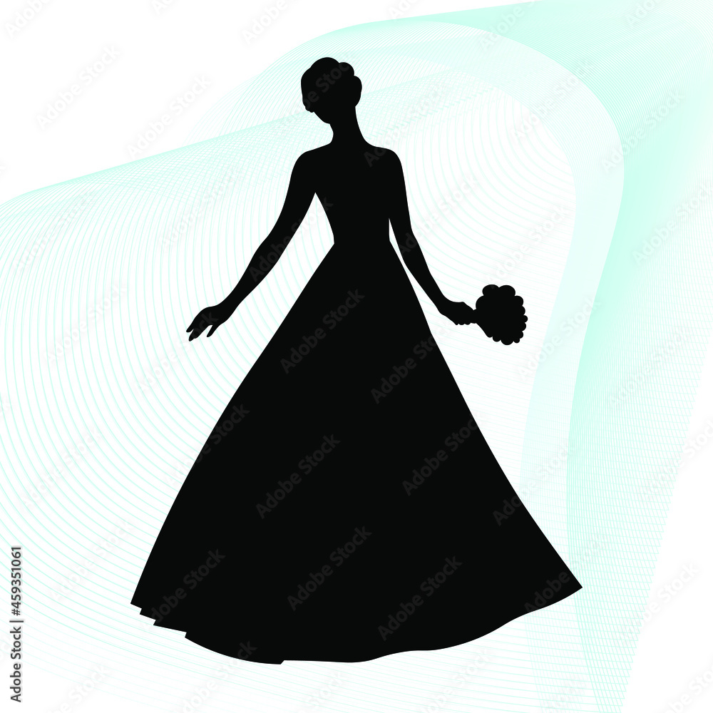 the bride and groom are standing side by side, black and white ...