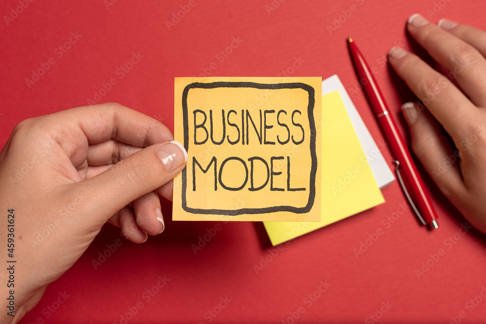 Conceptual caption Business Model. Concept meaning strategy that a ...