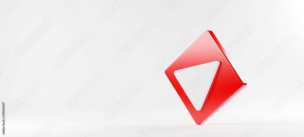 Red play button video icon social media sign player symbol logo on ...