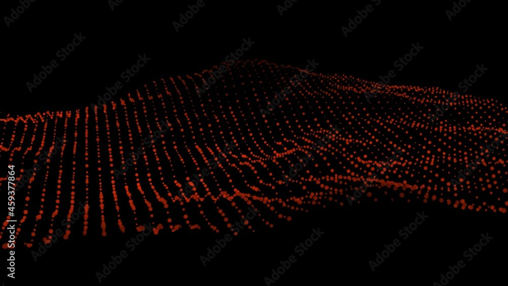 digital 3D wire mesh plexus waving terrain topography abstract ...