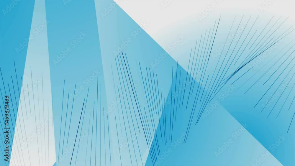 Minimal white blue tech abstract motion background with stripes and ...