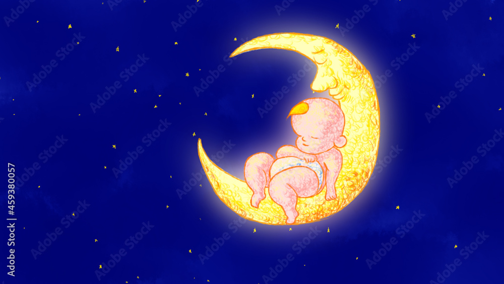 Baby Sleeping on the Moon Twinkle Twinkle Little Star Bedtime Story ...