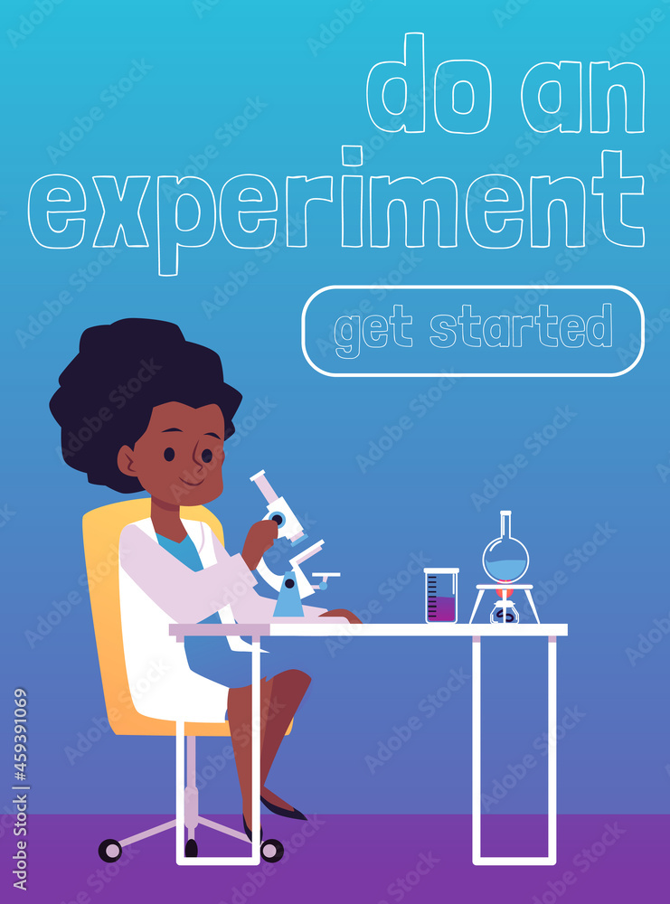Science and experimental education for kids poster flat vector ...