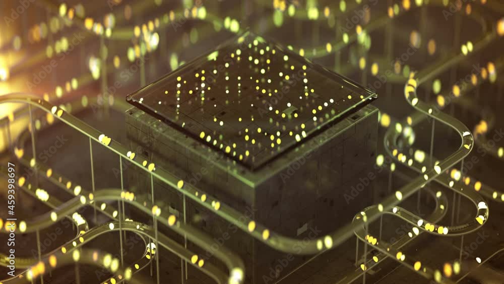 Vídeo do Stock: Futuristic electric device processing signals. Sci-fi or futuristic technology ...