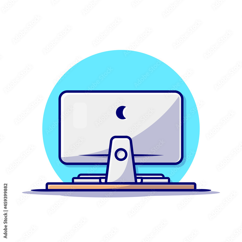 Computer Dekstop Monitor With Mouse Cartoon Vector Icon Illustration ...