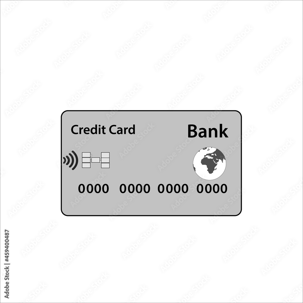 Credit cards. Black card. Front side template. Money, payment symbol ...
