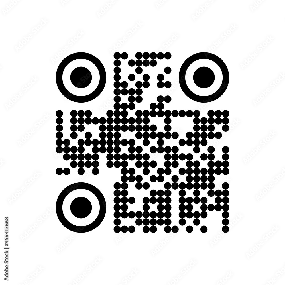 Vector QR code sample for smartphone scanning isolated on white ...