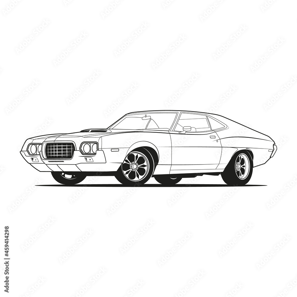Car outline coloring pages vector Stock Photo | Adobe Stock