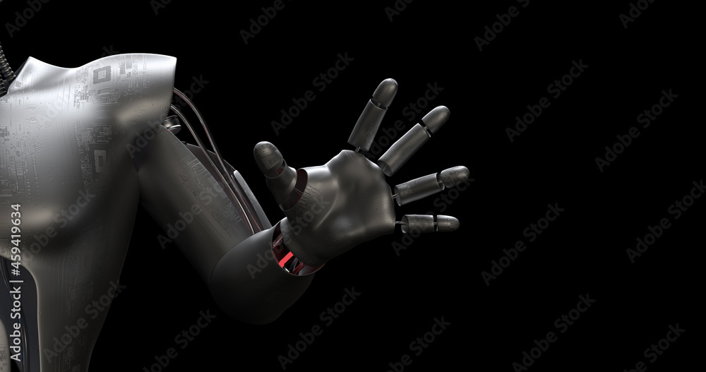 Bionic Robot Arm. Advanced Technology. AI Humanoid. Robotics And ...