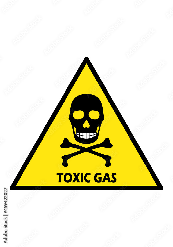 Señal de peligro por emanación de gases tóxico Stock Vector | Adobe Stock