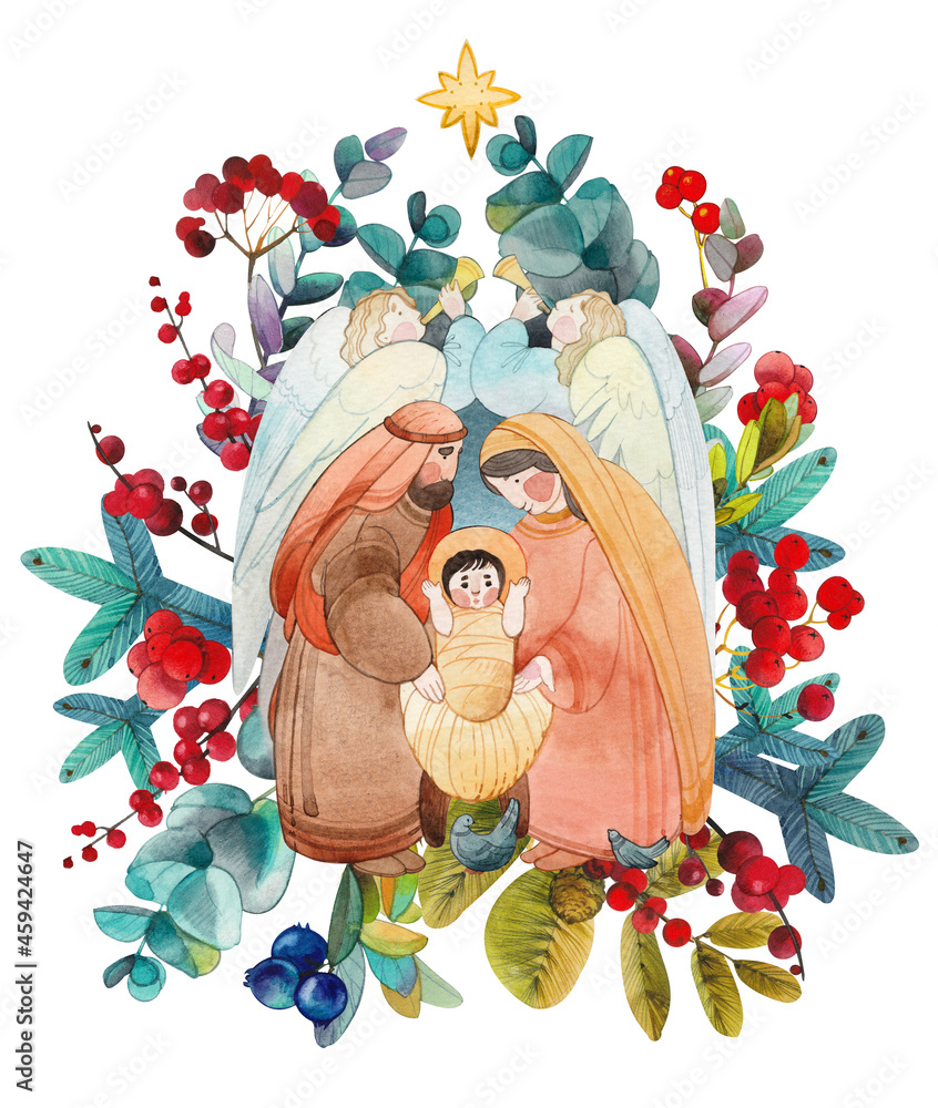 Religious Christmas Watercolors