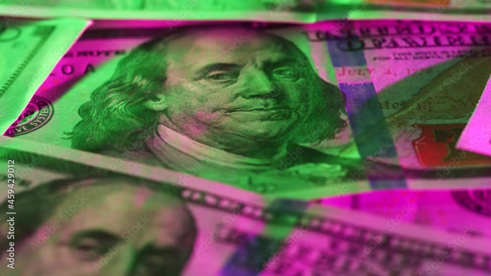 Rotating close up camera shot focused on founding father Benjamin ...