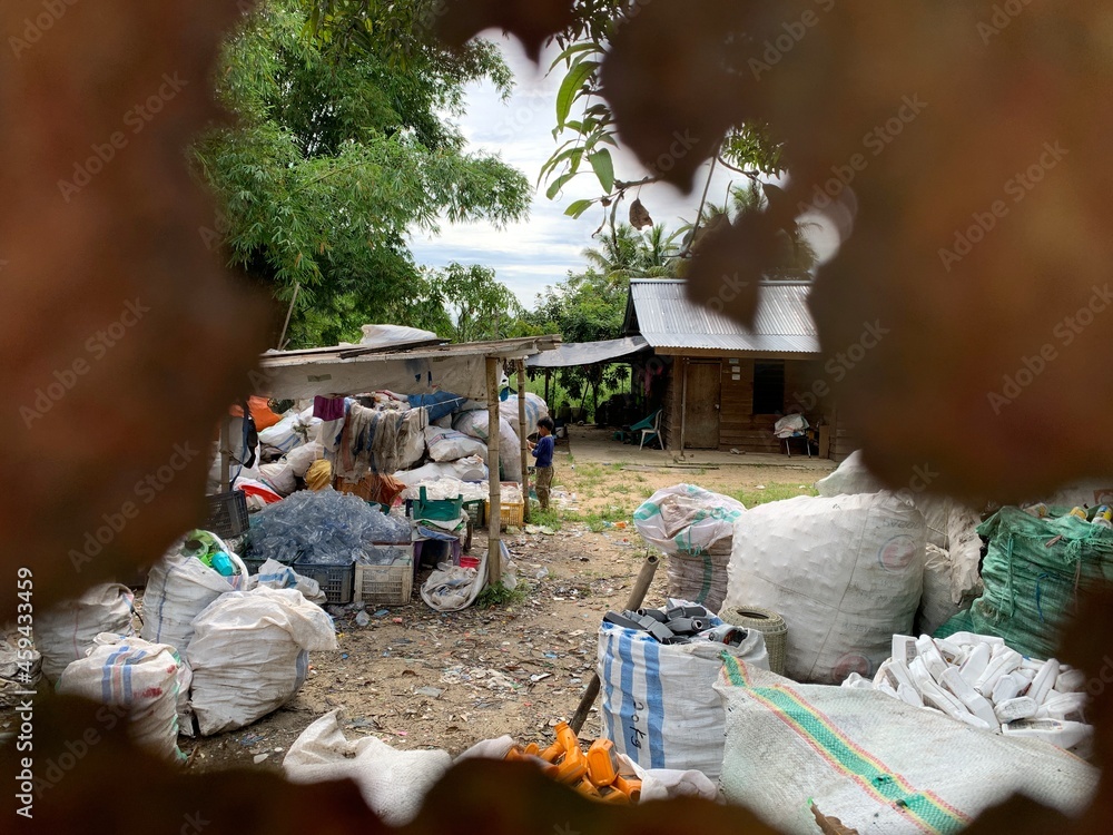 plastic waste collection point for recycling Stock Photo | Adobe Stock