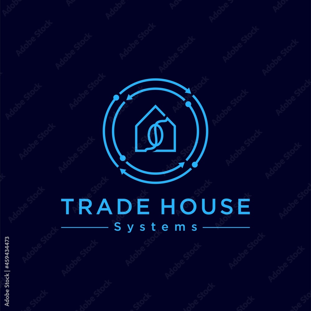 Modern Technology Trading House Logo, House Logo, Coffee House Logo ...