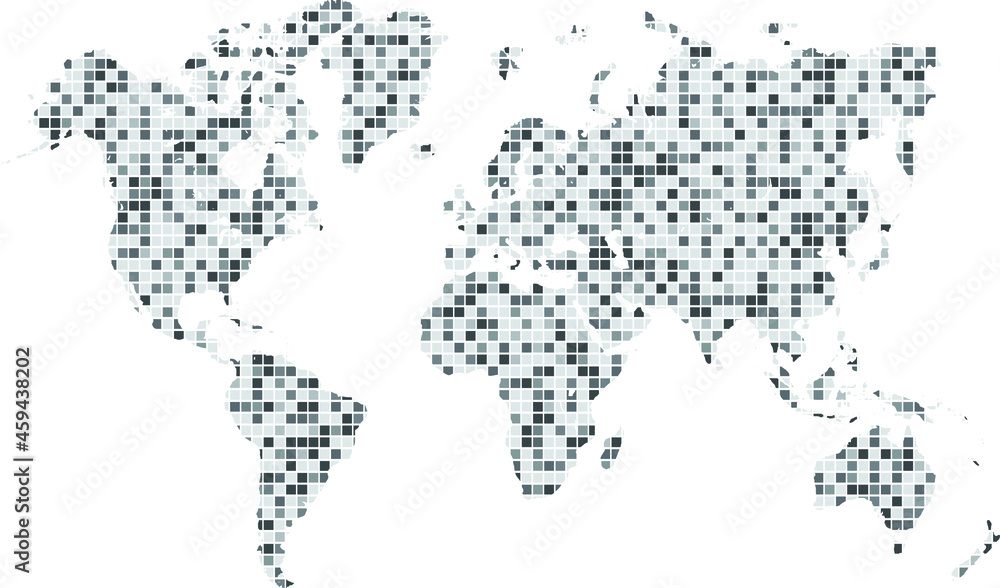 Block World Map, continents of the planet - stock vector Stock Vector ...