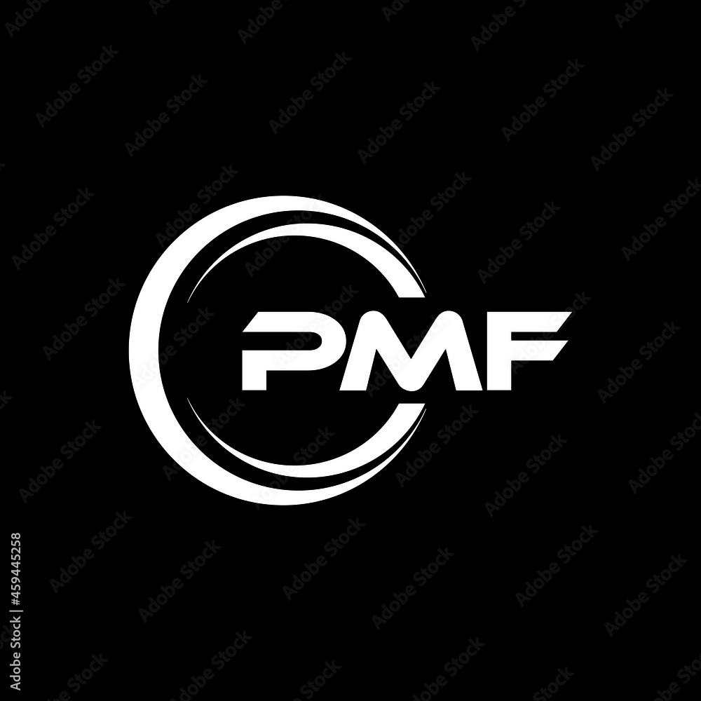 PMF letter logo design with black background in illustrator, vector ...