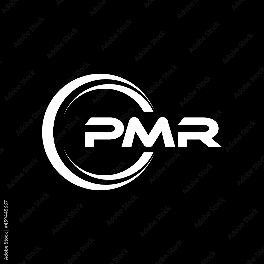 PMR letter logo design with black background in illustrator, vector ...