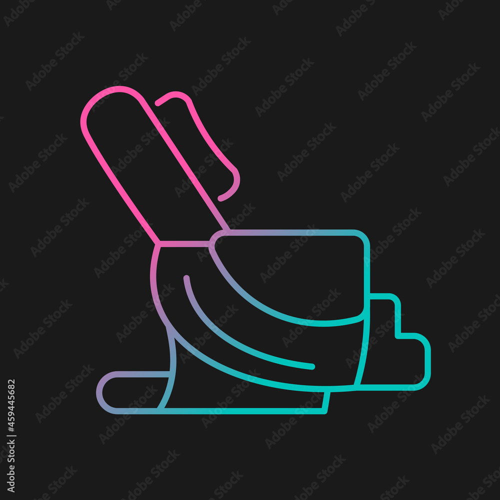 Massage chair gradient vector icon for dark theme. Massaging equipment ...