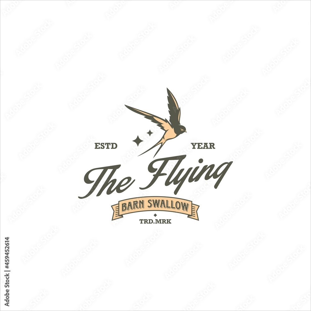 Swallow Swift Bird Logo Design Vector Image Stock Vector | Adobe Stock