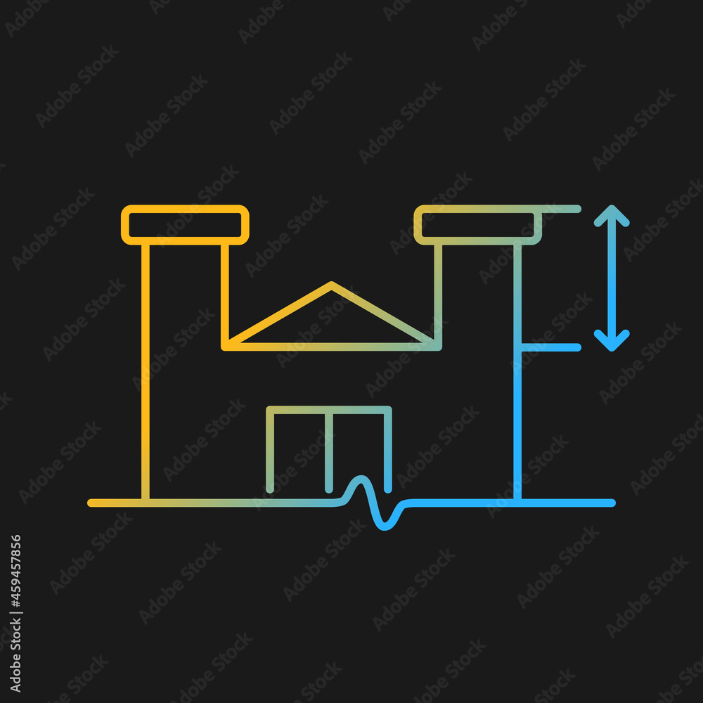 Parapet walls minimum height gradient vector icon for dark theme ...